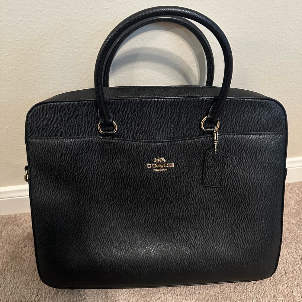 Coach - Cross Grain Leather Laptop Work Bag - Gem